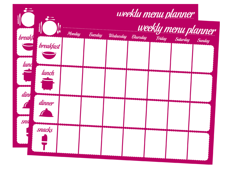 Monthly Menu Planner Template Excel Hohpainfinity