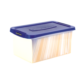 Heavy-Duty 20" Plastic Storage Box, Locking Lid, Letter - BankersBox®