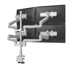 Evolve Series Quad Fixed + Motion + Slider Monitor Arm, Silver - Fellowes®