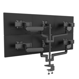 RisingEX6-FMS™ Series Six Monitor Arm, 2-Tone Black - Fellowes®