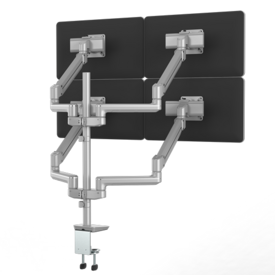 Sena Series Quad Fixed + Motion + Slider Monitor Arm, Silver - Fellowes®